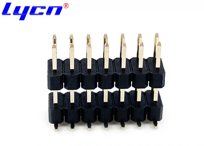 Phosphor Bronze 2.54Mm 14 Pin Header Connector SMT Type Dual Insulators